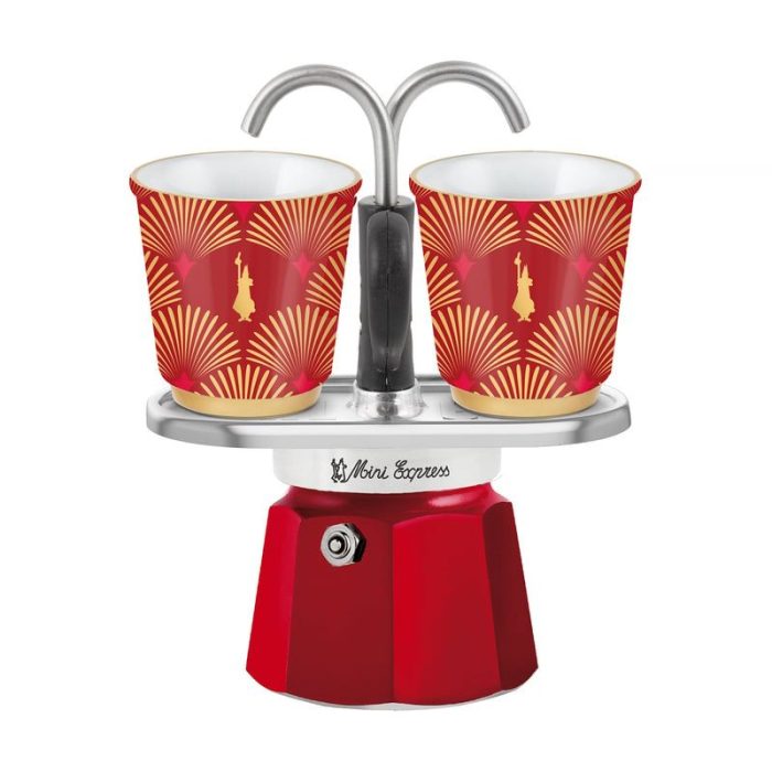 Bialetti Mini Express Set za 2 Šoljice Deco Glamour Red + 2 Šolje - Tokar