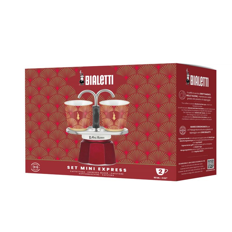 Bialetti Mini Express Set za 2 Šoljice Deco Glamour Red + 2 Šolje - Tokar