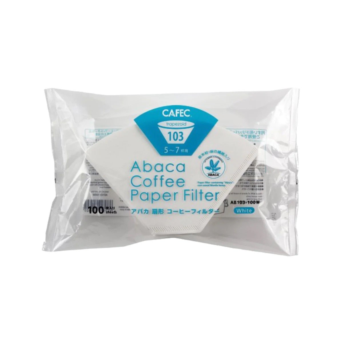 CAFEC Coffee Paper Filter Abaca Trapezoid -100 pices - Tokar