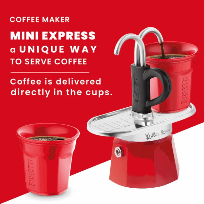 Bialetti Set Mini Express Red 2 Cup + 2 Cups - Tokar