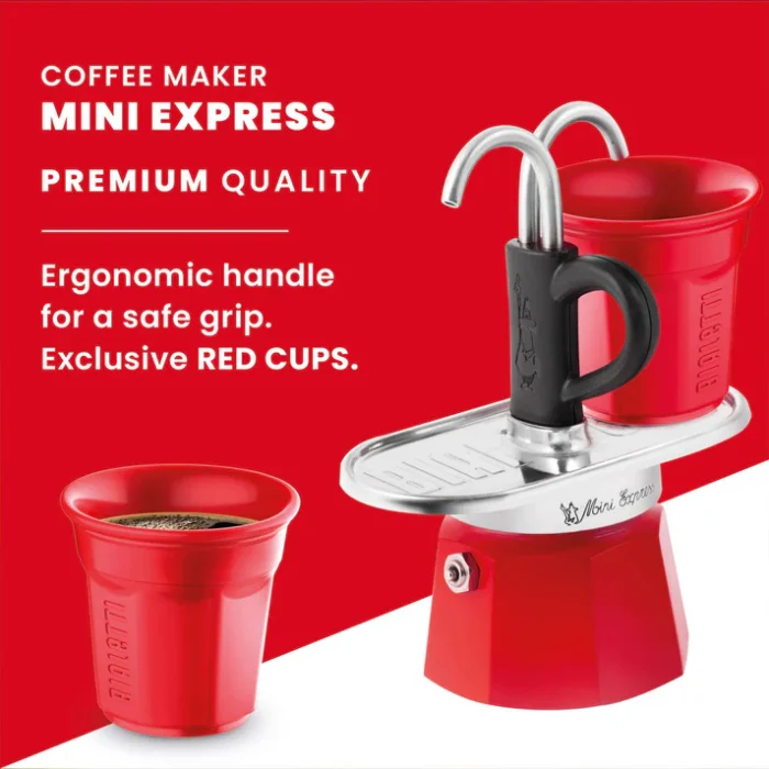 Bialetti Set Mini Express Red 2 Cup + 2 Cups - Tokar